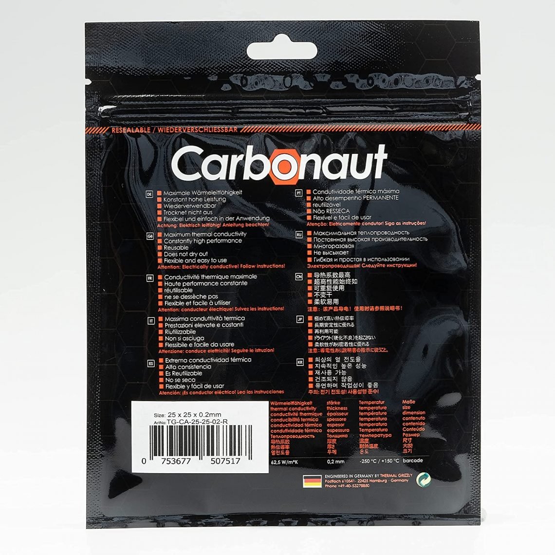Thermal Grizzly Carbonaut Thermal Pad - NabCooling